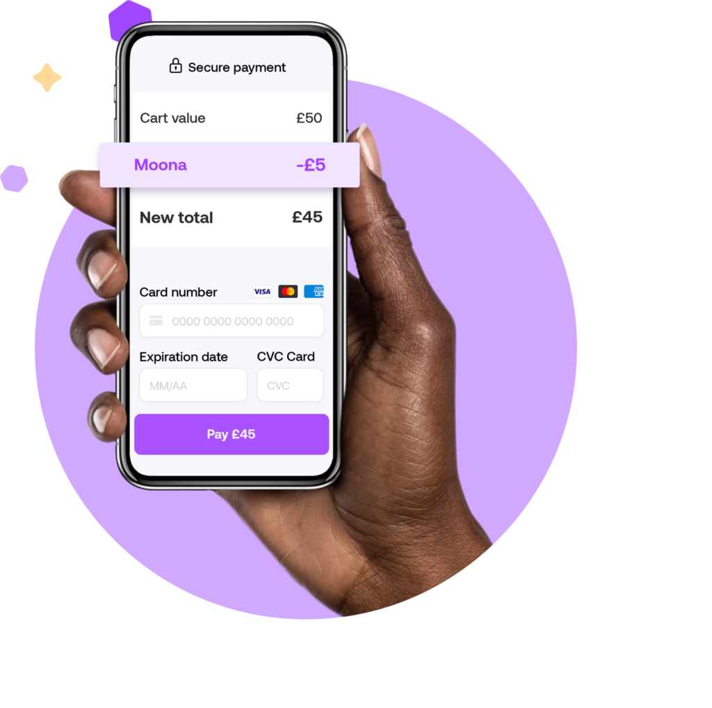 Moona: Online Payment Method - £5 Discount for Shoppers