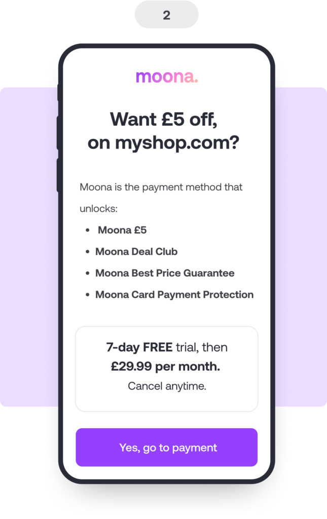 Moona: Online Payment Method - £5 Discount for Shoppers